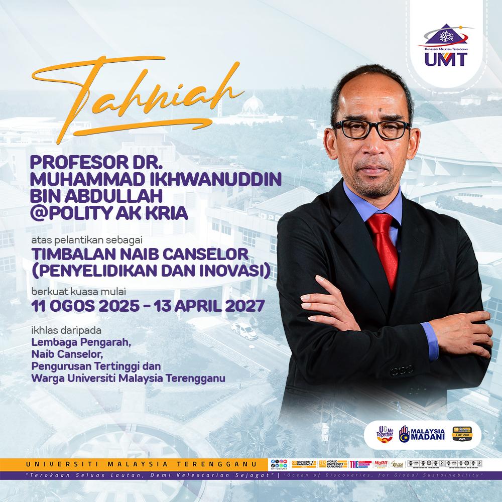 Prof. Dr. Muhammad Ikhwanuddin Appointed as UMT’s New Deputy Vice ...